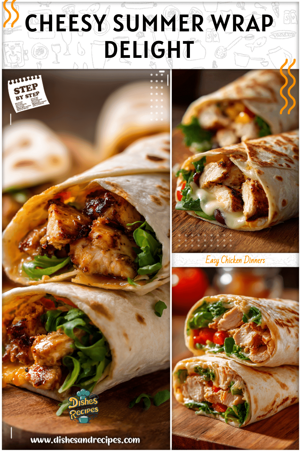Easy Cheesy Garlic Chicken Wraps – Summer Dinner Favorite