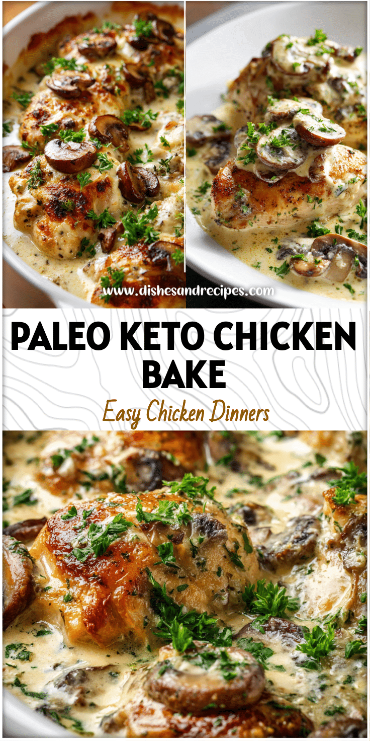 Creamy Paleo Chicken & Mushroom Bake – Keto-Friendly Comfort Food