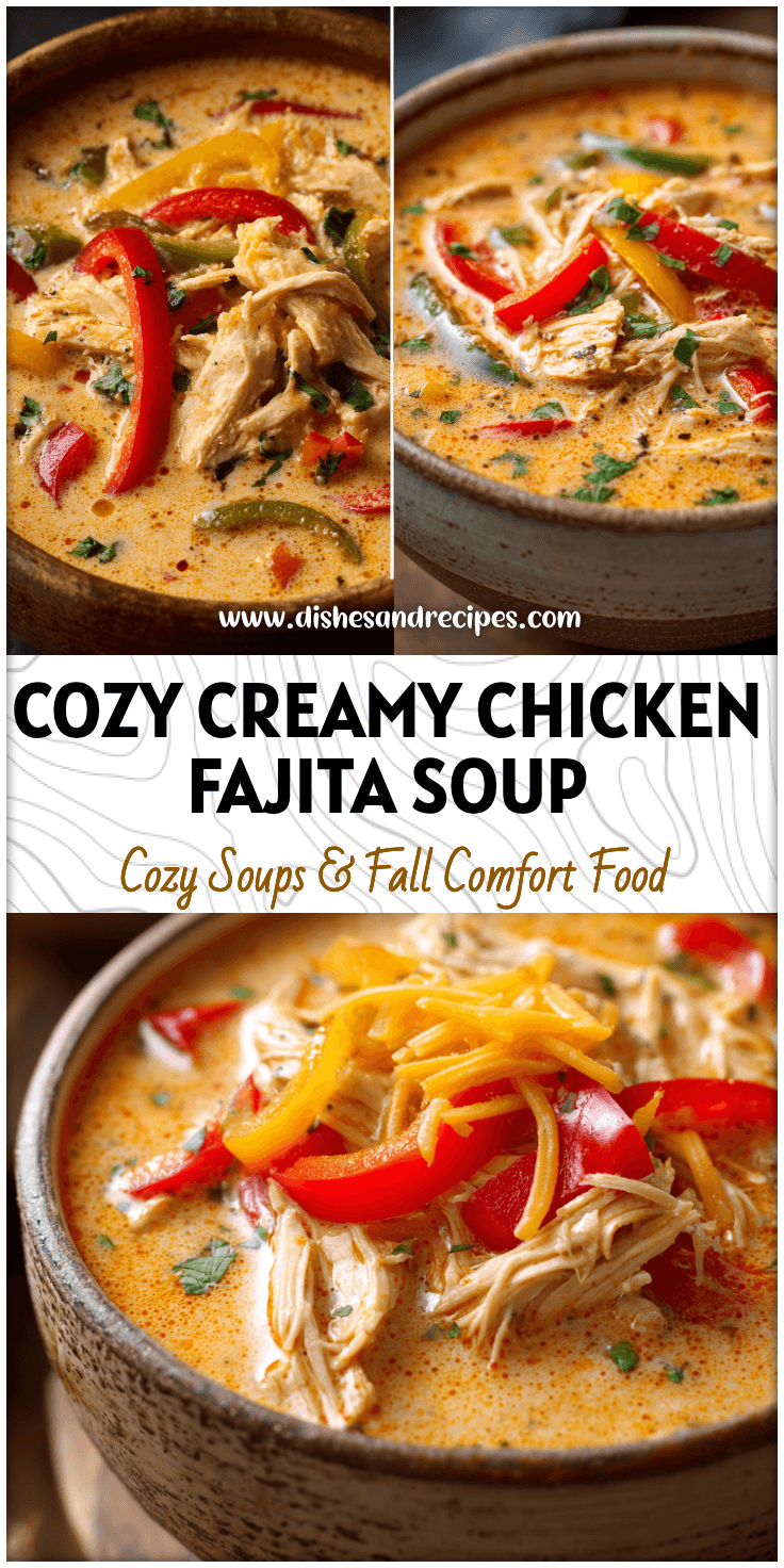 Creamy Chicken Fajita Soup With Cheese & Peppers