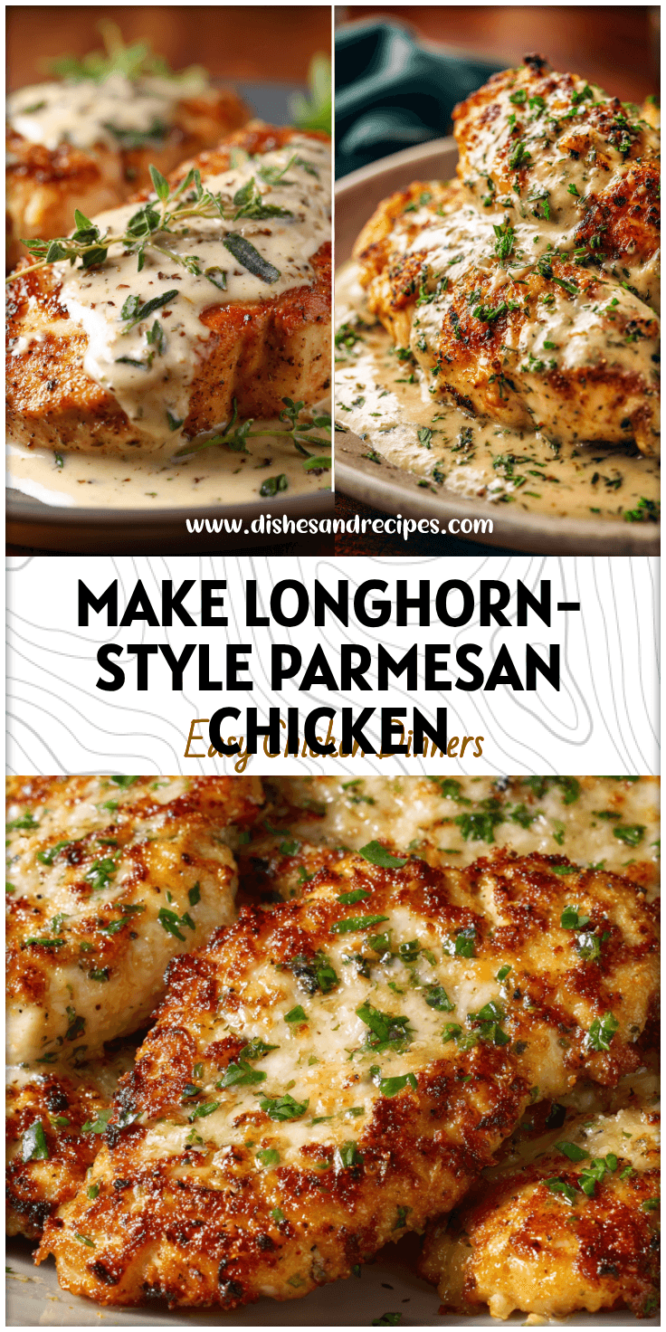 Creamy Garlic Parmesan Chicken Inspired by Longhorn Steakhouse