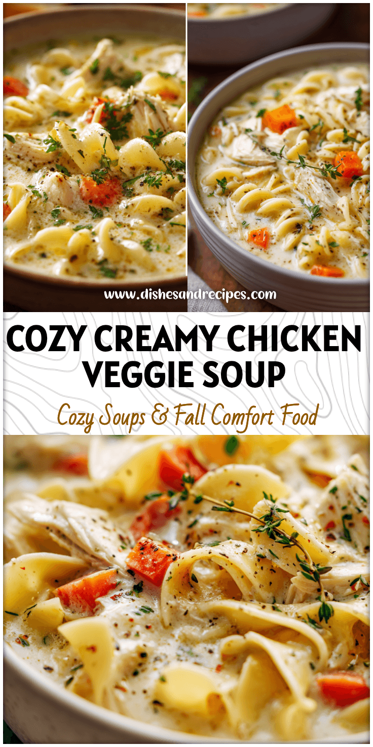 Easy Creamy Chicken Noodle Veggie Soup Recipe You’ll Love