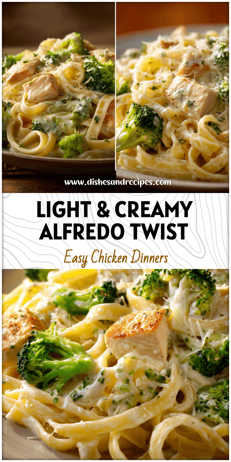 Light Chicken & Broccoli Alfredo Recipe – Creamy Fettuccini Delight