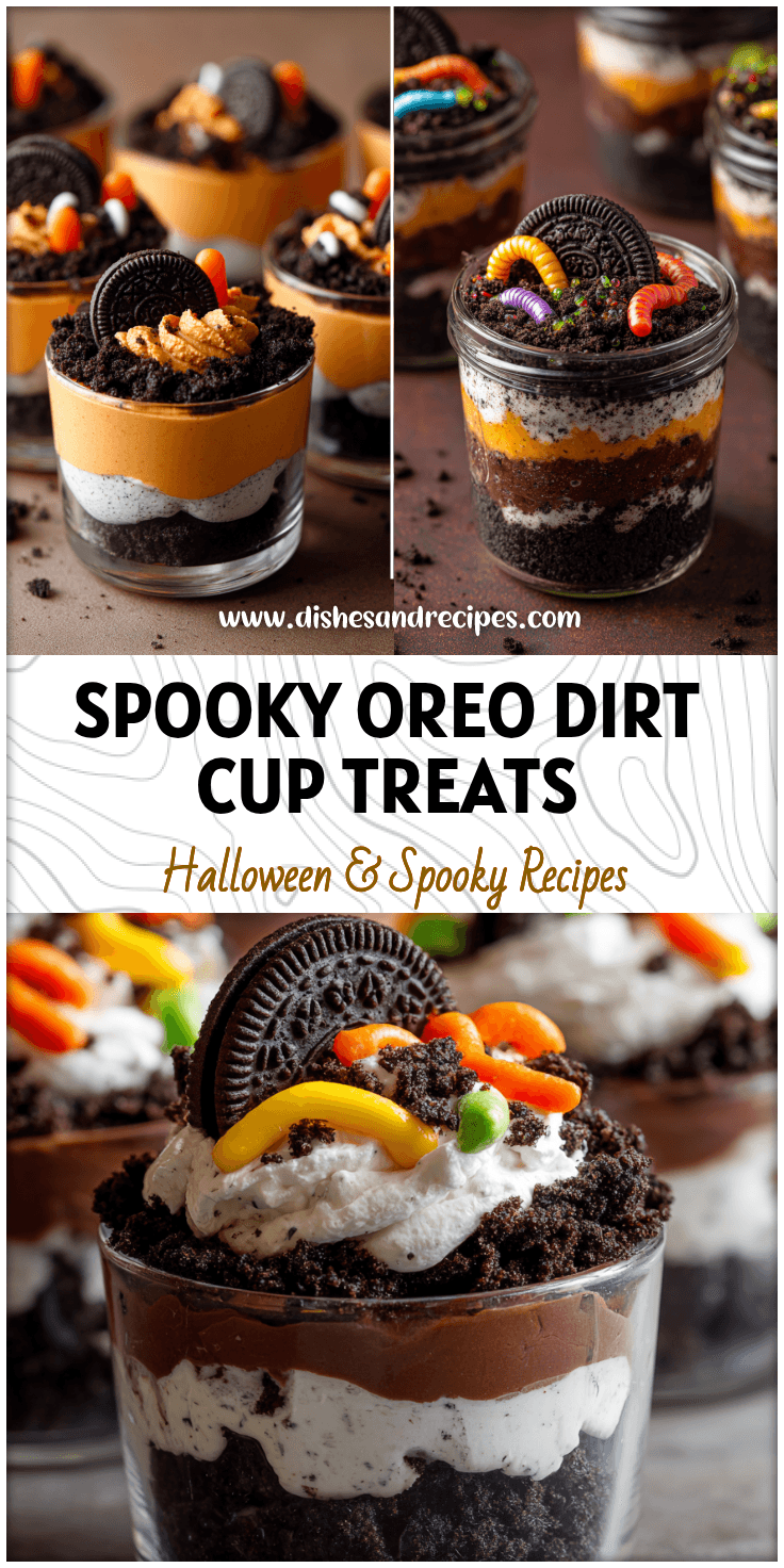 Spooky Halloween Oreo Dirt Cups for Easy Individual Treats