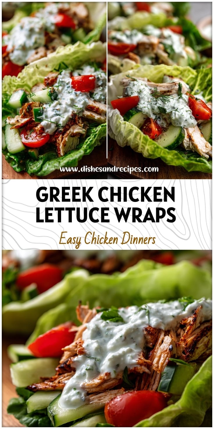 Easy Greek Chicken Gyro Lettuce Wraps with Homemade Tzatziki
