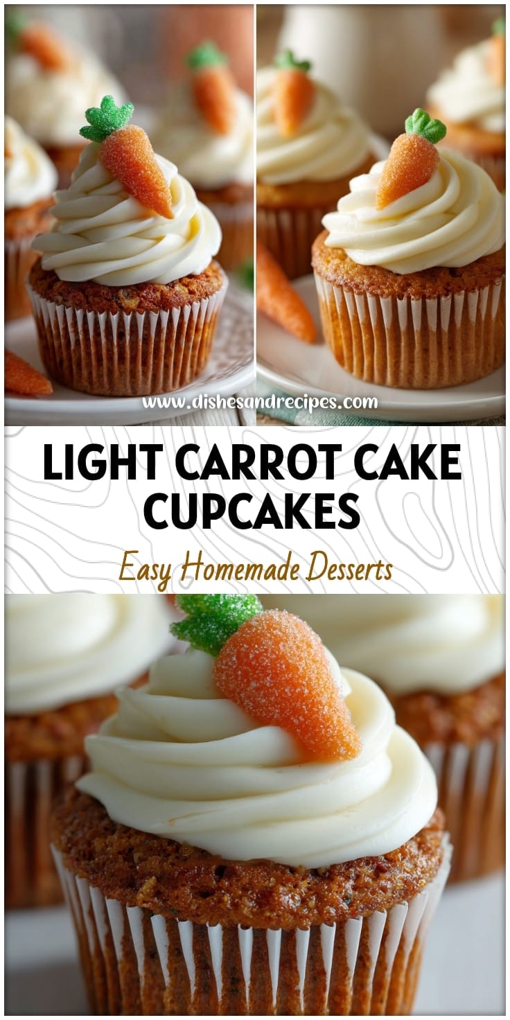 Light Easter Carrot Cake Cupcakes