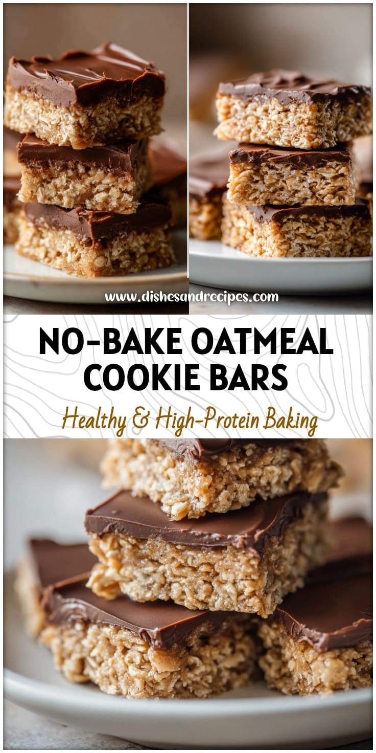 Easy No-Bake Oatmeal Cookie Bars with Chocolate