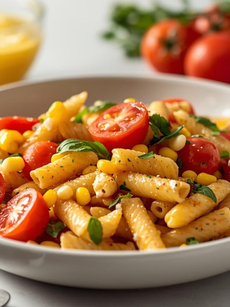 Sweet Corn & Tomato Pasta Salad for Summer Gatherings
